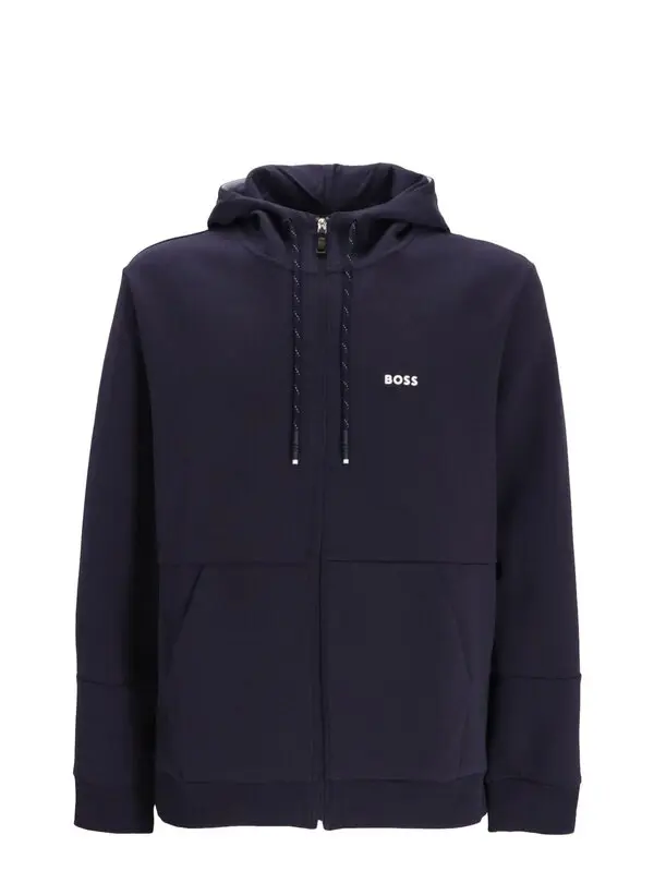 BOSS Colour-block Zip-up Hoodie - Blue