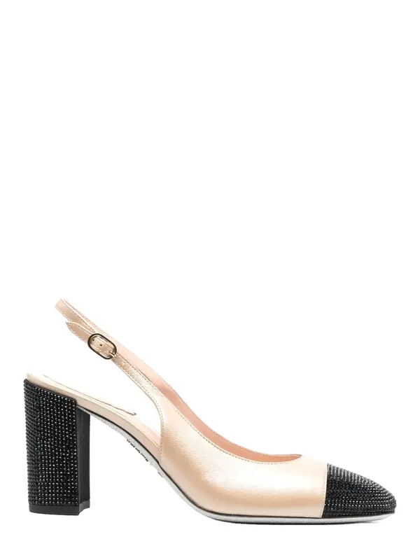 Rene Caovilla 80mm Two-tone Rhinestone-embellished Pumps - Neutrals
