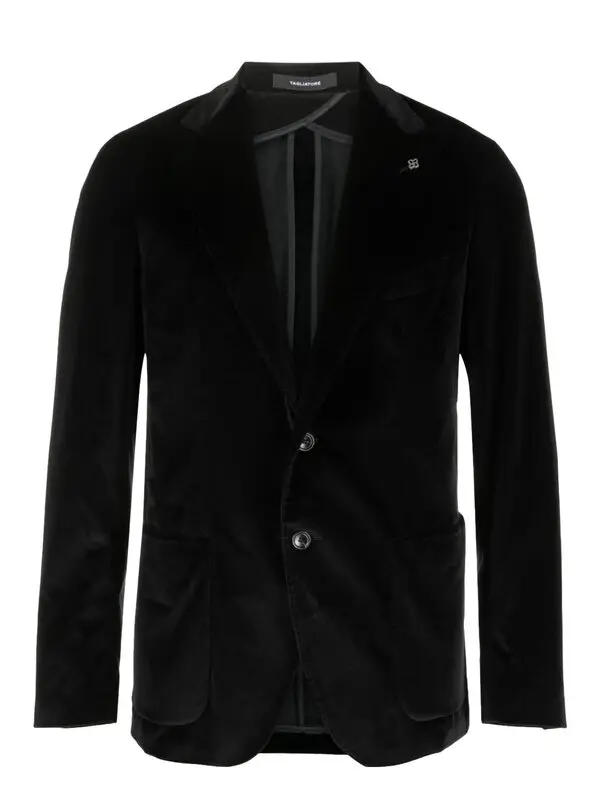Tagliatore Velvet Single-breasted Blazer - Black