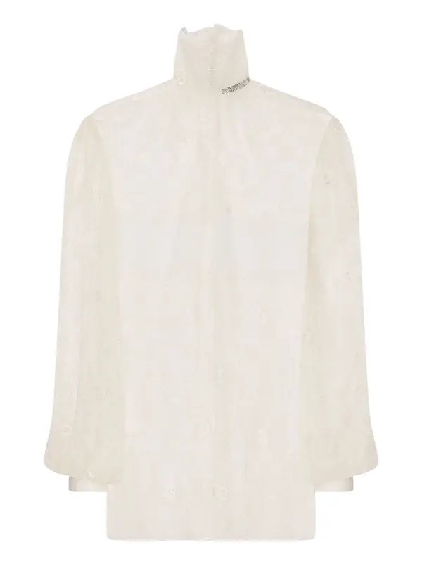 Dolce & Gabbana Sheer Lace Blouse - White