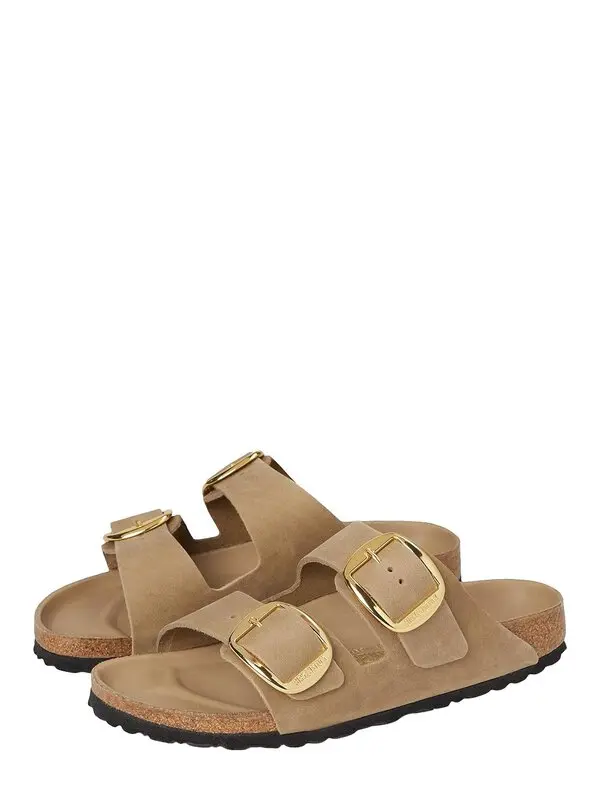 BIRKENSTOCK Arizona Big Buckle Oiled Leather Sandals - Brown