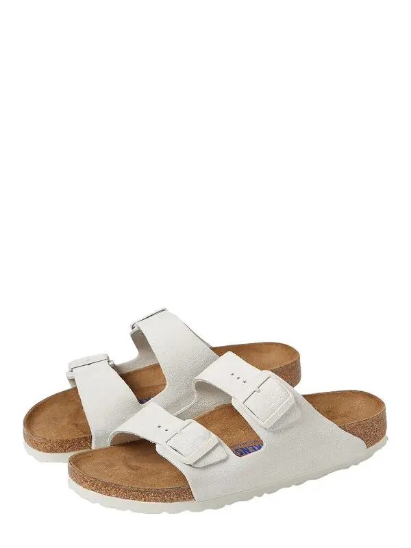 BIRKENSTOCK Arizona Soft Footbed Suede Sandals - White
