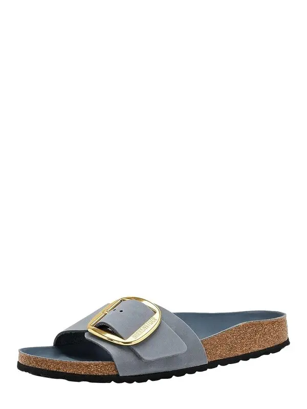 BIRKENSTOCK Madrid Big Buckle Oiled Leather Sandals - Gray