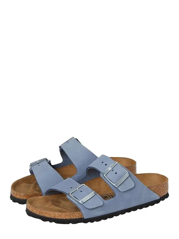 BIRKENSTOCK Arizona Nubuck Leather Sandals - Blue