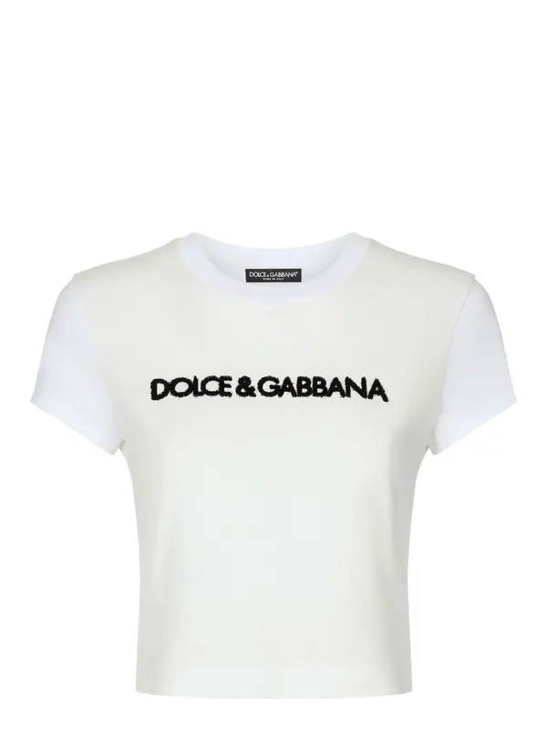 Dolce & Gabbana Logo-embroidered T-shirt - White