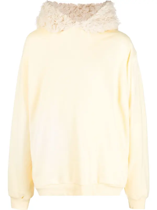 Marni Faux-fur Cotton Hoodie - Yellow
