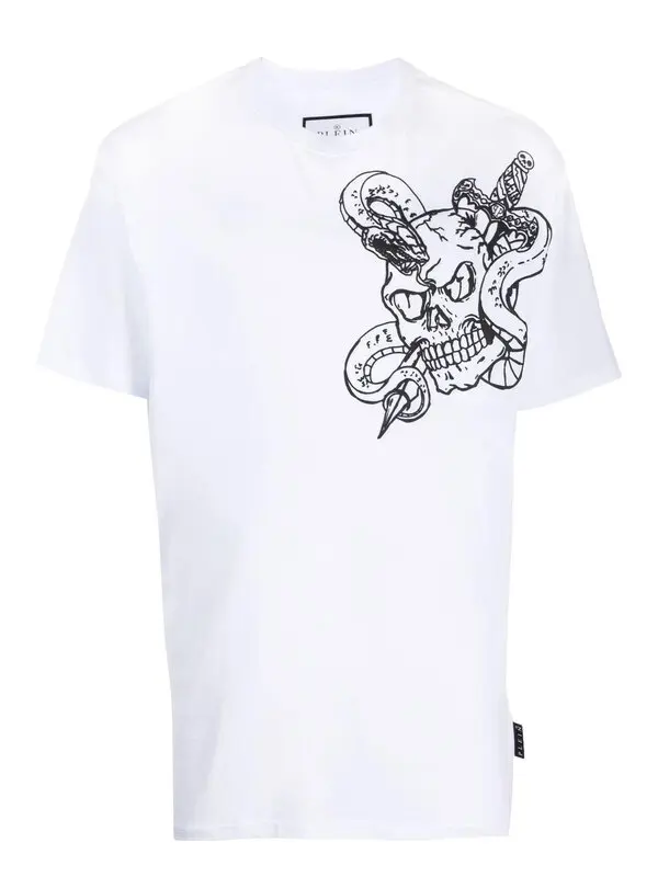 Philipp Plein Ss Snake Round-neck T-shirt - White