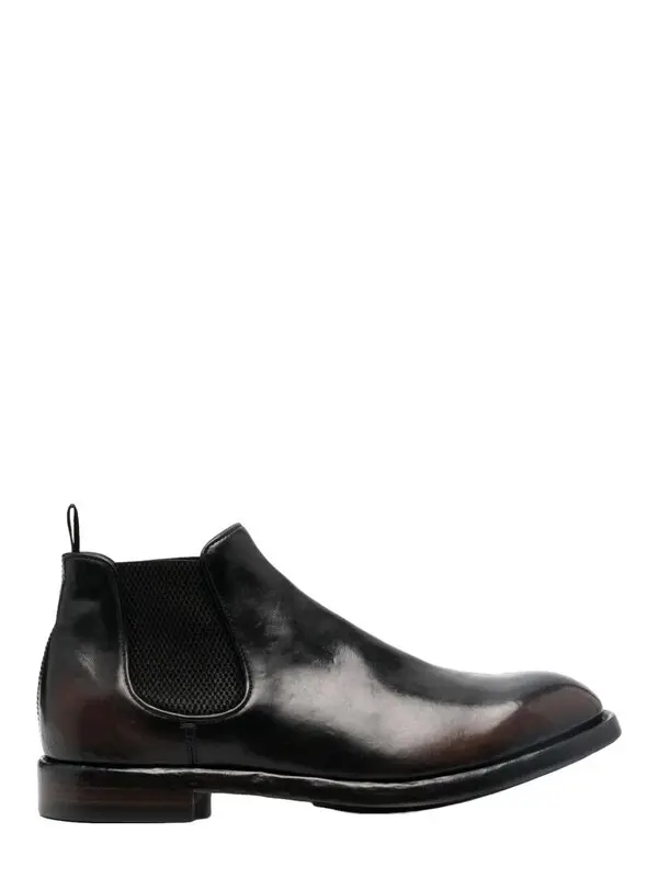 Officine Creative Temple 008 Leather Boots - 118 Caffe'/supernero