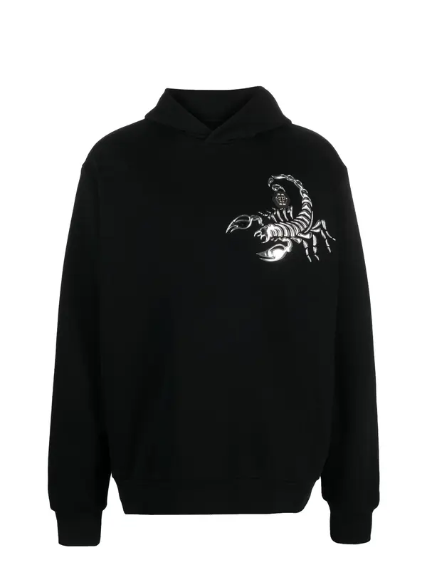 Philipp Plein Scorpion Appliqué Hoodie - Black