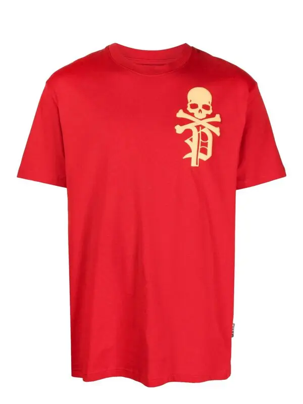 Philipp Plein Skull&bones-print Cotton T-shirt - Red