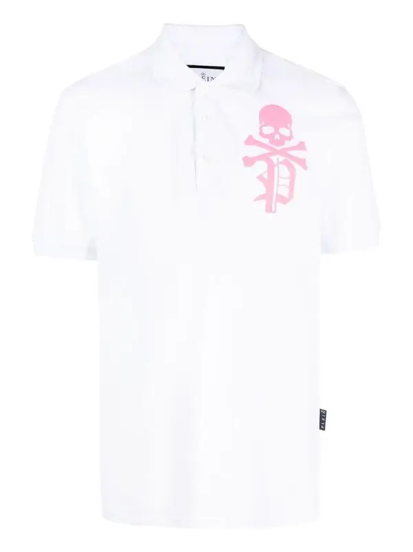 Philipp Plein Skull & Bones Polo Shirt - White