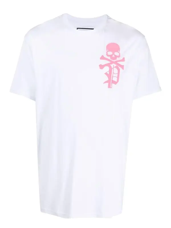 Philipp Plein Ss Skull & Bones Round-neck T-shirt - White
