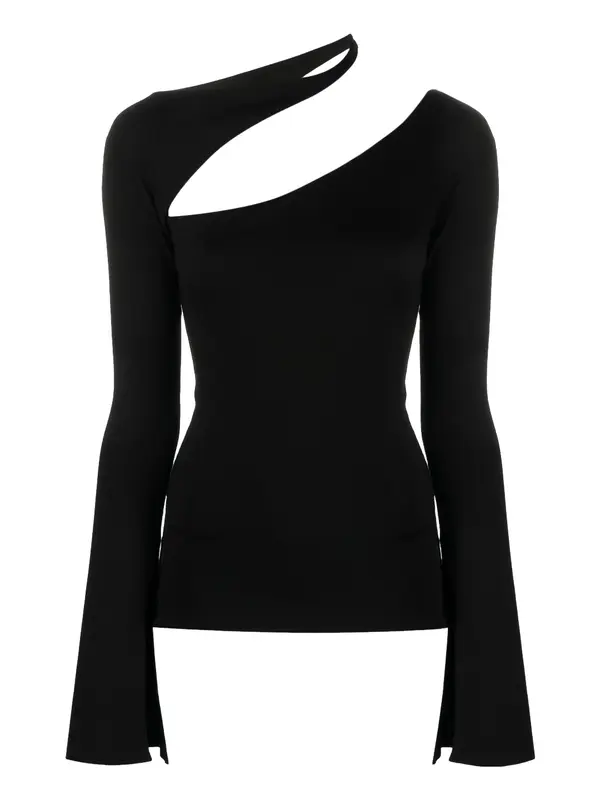 MANURI Sandy Cut-out Blouse - Black