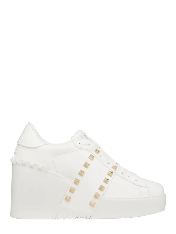 Valentino Garavani 85mm Open Disco Wedge Sneakers - White