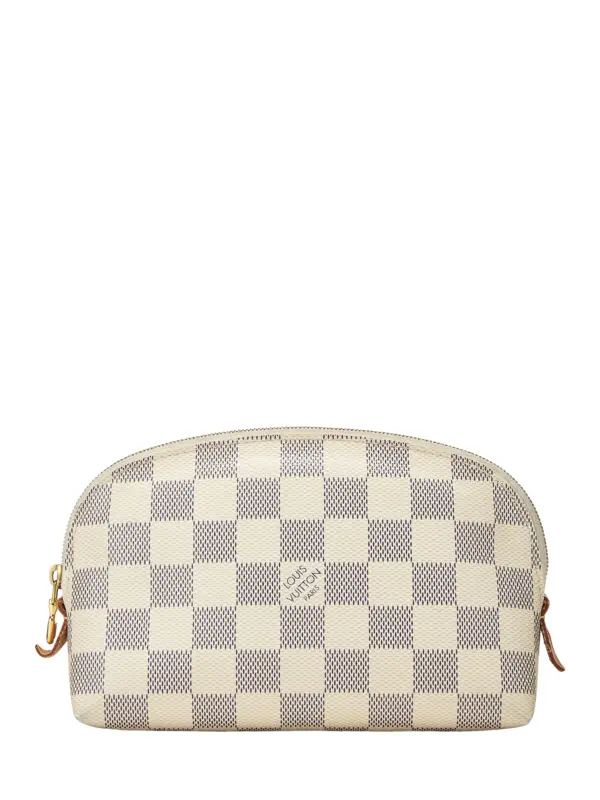 LOUIS VUITTON Damier Azur Pochette Cosmetique Bag - White