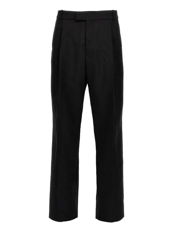 Alexander McQueen Gabardine Wool Trousers - Black
