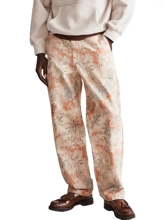 Madewell Floral Straight Leg Canvas Pants - Summer Dune