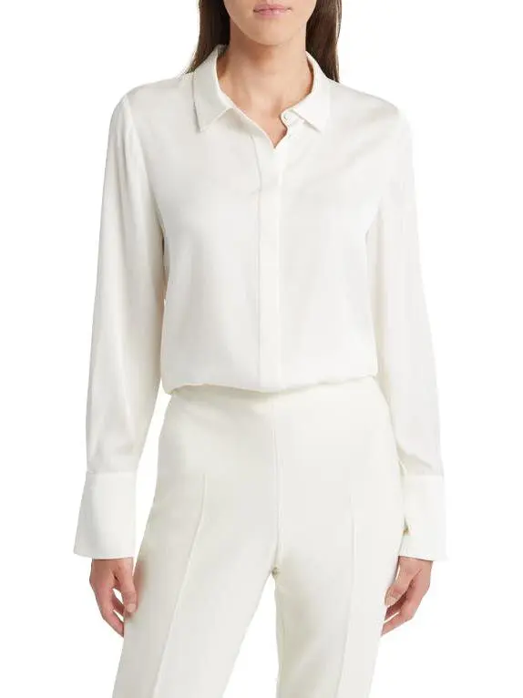 Kobi Halperin Larissa Stretch Silk Blouse - Ivory