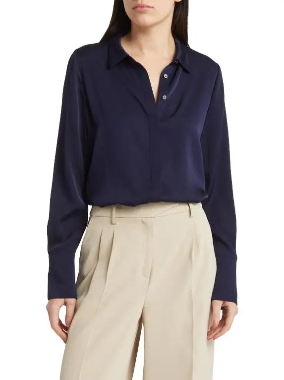 Kobi Halperin Larissa Stretch Silk Blouse - Midnight Blue