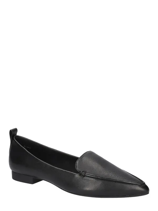 BELLA VITA Alessi Pointed Toe Loafer - Black Leather