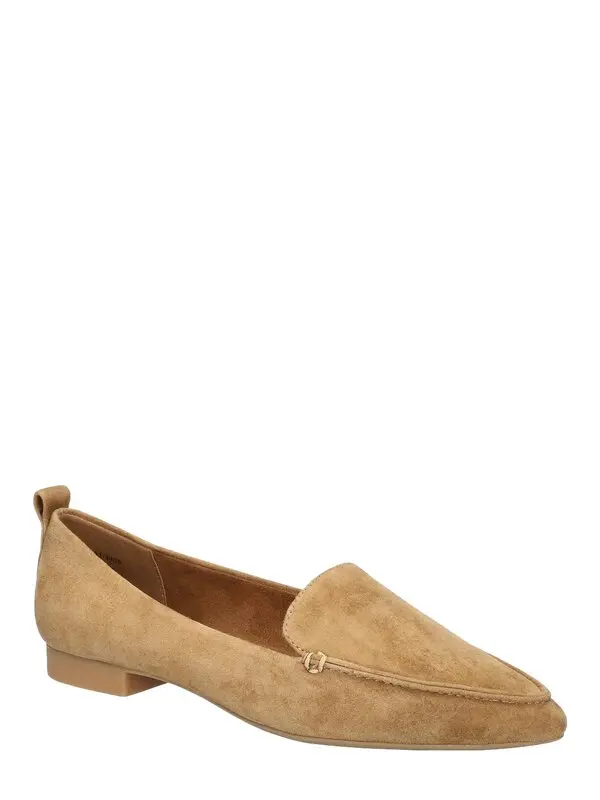 BELLA VITA Alessi Pointed Toe Loafer - Cognac Suede Leather