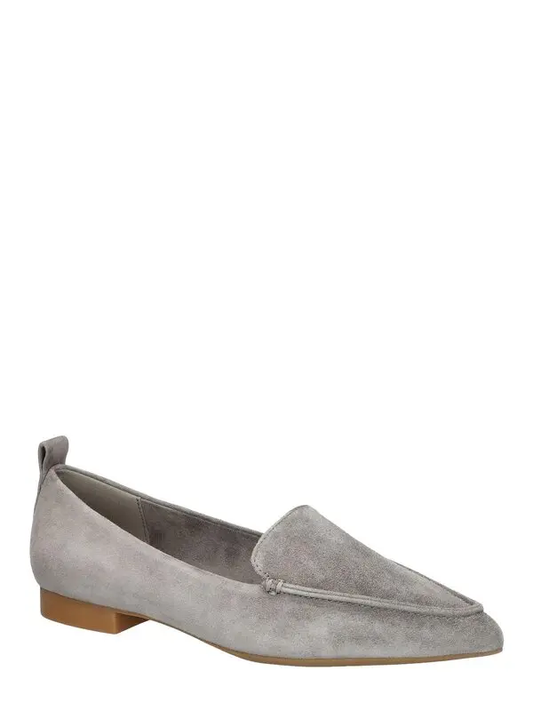 BELLA VITA Alessi Pointed Toe Loafer - Grey Suede Leather