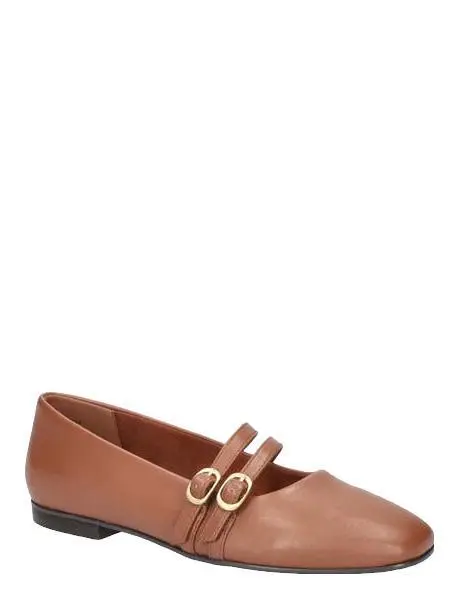 BELLA VITA Davenport Mary Jane Flat - Dark Tan Leather