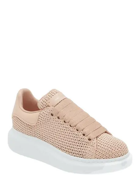 Alexander McQueen Oversize Raffia Sneakers - Rose Gold