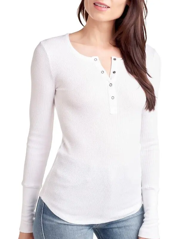 Splendid Classic Thermal Henley - White