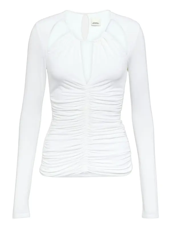 Isabel Marant Levona Cutout Jersey Top - White