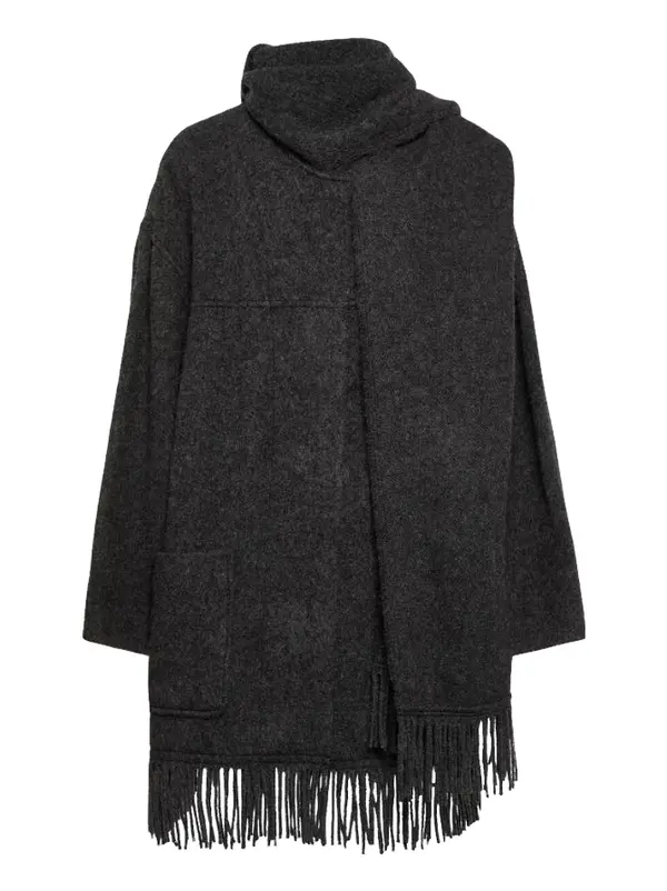 MARANT ETOILE Faty Wool-blend Scarf Coat - Grey