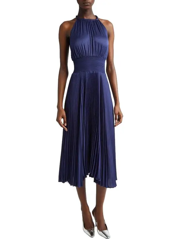 A.L.C. Renzo Pleated Midi Dress - Riviera