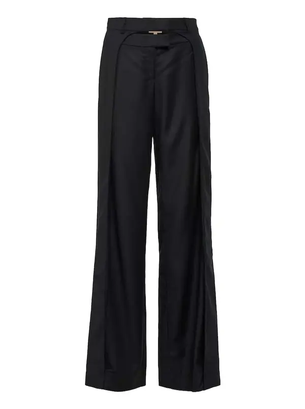 AYA MUSE Tio Low-rise Wide-leg Pants - Black