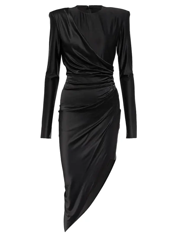 Alexandre Vauthier Asymmetric Draped Minidress - Black