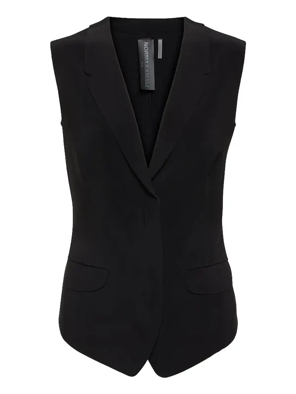 Norma Kamali Single-breasted Vest - Black