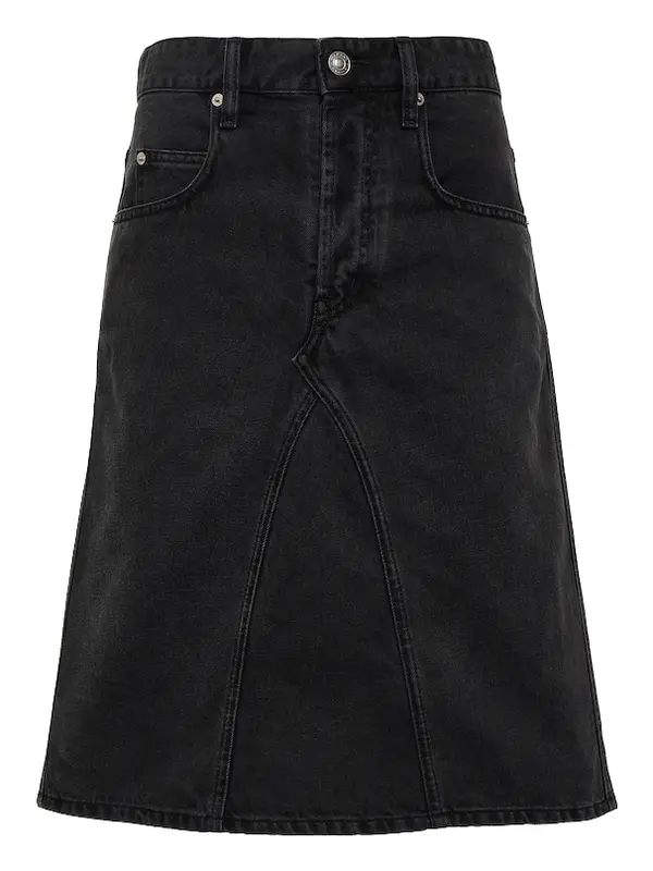 MARANT ETOILE Fiali Denim Midi Skirt - Black