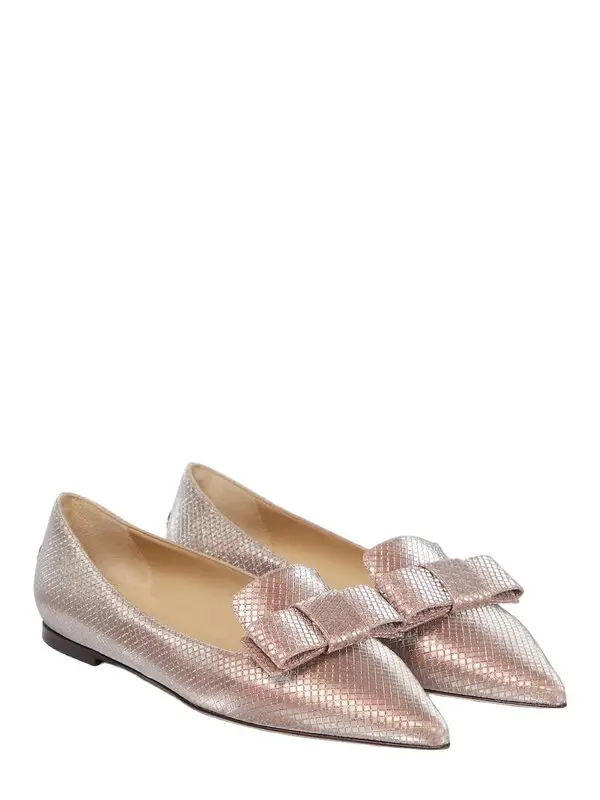 JIMMY CHOO Gala Bow-embellished Ballet Flats - Pink