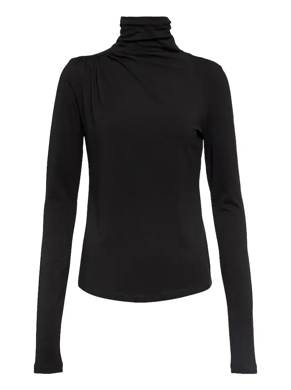 MARANT ETOILE Lou Jersey Turtleneck Top - Black