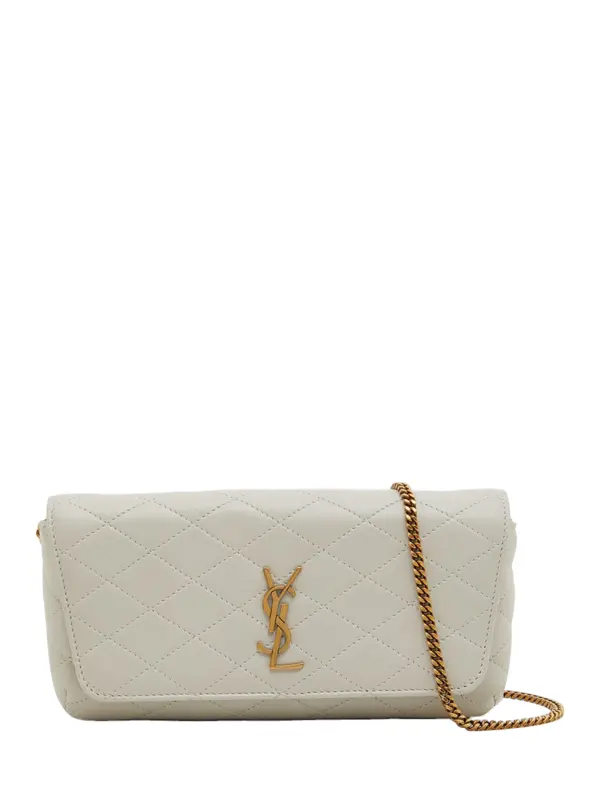Saint Laurent Gaby Phone Holder Cross Body Bag - Crema Soft