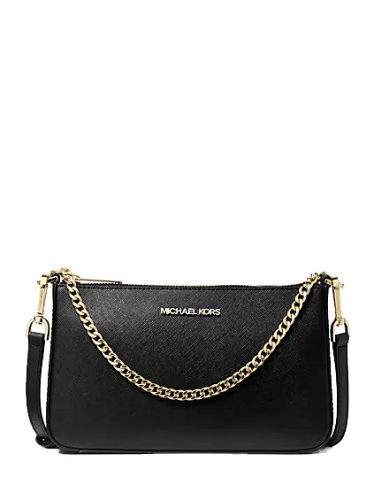 Michael Kors Jet Set Medium Saffiano Leather Crossbody Bag - Black
