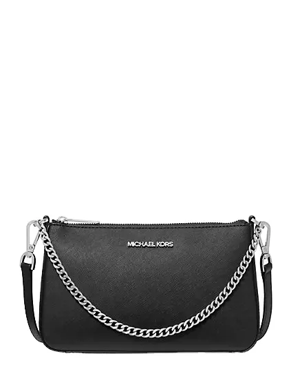 Michael Kors Jet Set Medium Saffiano Leather Crossbody Bag - Black