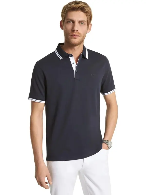 Michael Kors Greenwich Cotton Polo Shirt In Size By - Blue