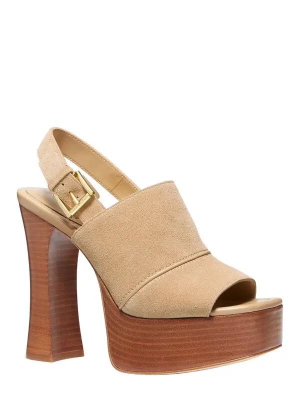 Michael Kors Rye Suede Platform Sandal - Brown