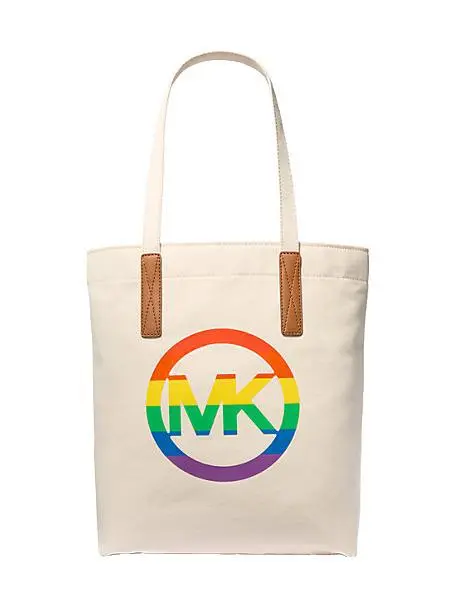 Michael Kors Pride Rainbow Logo Cotton Tote - Natural