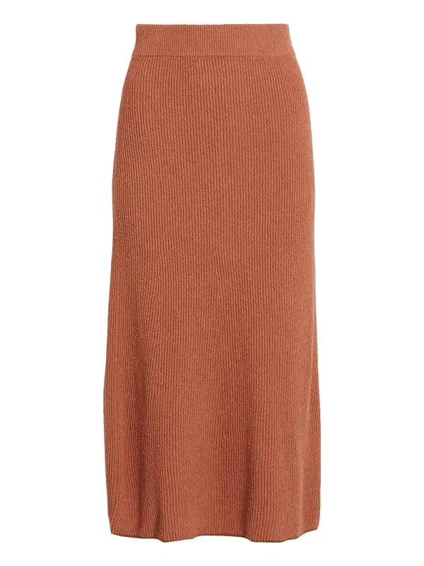 Rag & Bone Soleil Ribbed Cotton-blend Midi Skirt - Brown
