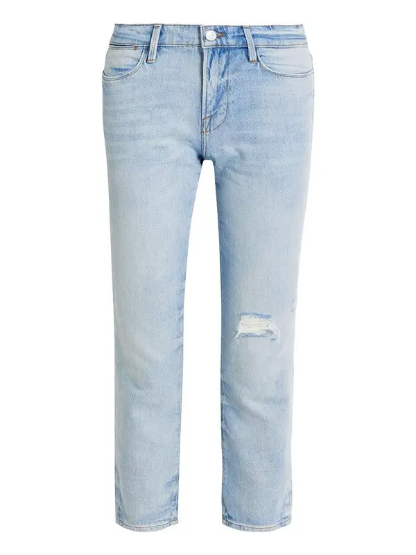 FRAME Le High Straight Cropped Jeans - Light Denim
