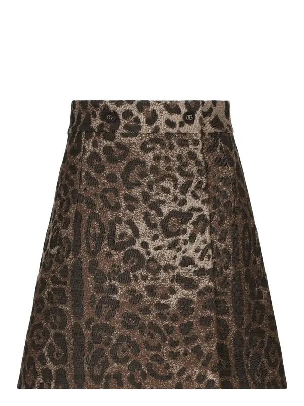 Dolce & Gabbana Leopard-print Miniskirt - Brown