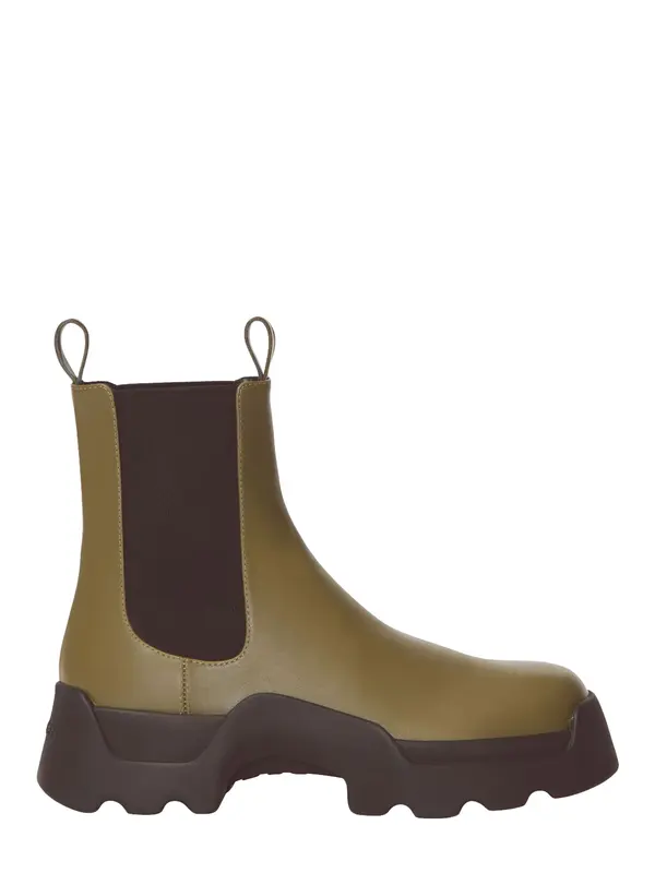 Proenza Schouler Stomp Leather Chelsea Boots - Green