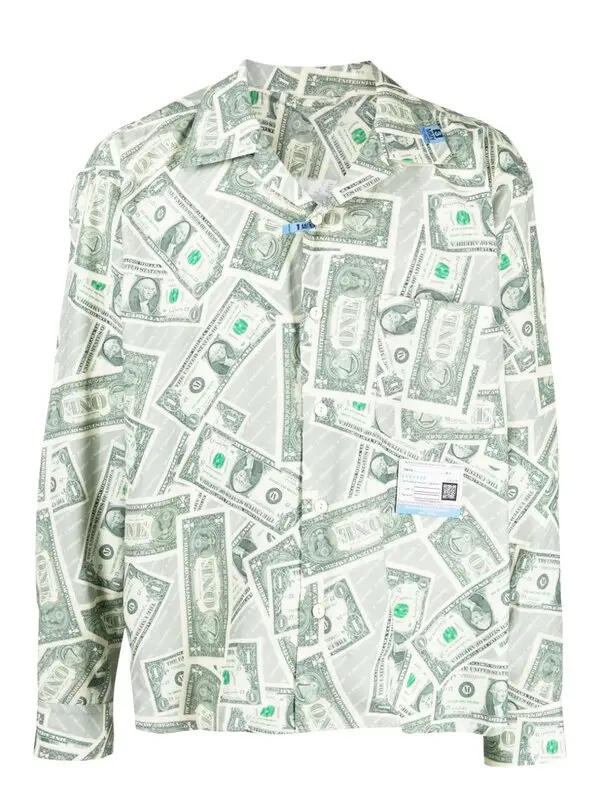 Mihara Yasuhiro Dollar Bill Long-sleeve Shirt - Neutrals