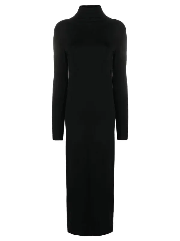 THOM KROM Roll-neck Jersey Maxi Dress - Black